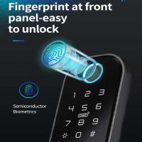 China Glomarket Smart Home Waterproof Smart Electric Rim Lock with Tuya APP Control WIFI Outdoor Gate Door Fingerprint Smart Lock for sale