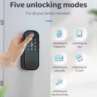 China Glomarket Smart Home Waterproof Smart Electric Rim Lock with Tuya APP Control WIFI Outdoor Gate Door Fingerprint Smart Lock for sale