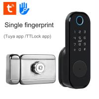 China Glomarket Apartment Tuya Smart Door Lock Anti Theft Digital Password Ttlock App Control Gate Double Smart Rim Fingerprint Lock for sale