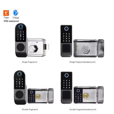 China Glomarket Tuya Waterproof Digital TTLock Remote Unlock Double-sided Fingerprint Smart Lock for sale