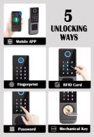 China Glomarket Tuya Waterproof Digital TTLock Remote Unlock Double-sided Fingerprint Smart Lock for sale