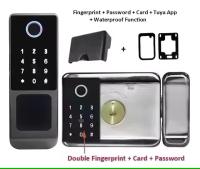 China Glomarket Tuya Waterproof Digital TTLock Remote Unlock Double-sided Fingerprint Smart Lock for sale