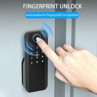 China Glomarket Outdoor Security Intelligent Digital Key Fingerprint Password Smart Rim Door Lock For Gate Front Door for sale