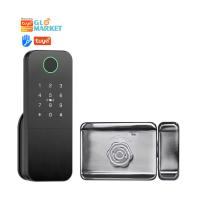 China Glomarket Outdoor Electronic Smart Fingerprint Password Digital Lock Tuya Ttlock Smart Door Lock for sale