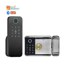 China Glomarket Outdoor Electronic Smart Fingerprint Password Digital Lock Tuya Ttlock Smart Door Lock for sale