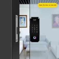 China Glomarket Smart Tuya Wifi Glass Door Lock Fingerprint Digital Keyboard Password Lock Intelligent Linkage Remote Unlocking for sale
