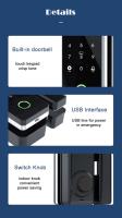 China Glomarket Tuya Smart Glass Door Lock Biometric Fingerprint BLE Smart Eletronic Lock For Office Glass door for sale