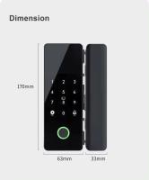 China Glomarket Tuya Smart Glass Door Lock Biometric Fingerprint BLE Smart Eletronic Lock For Office Glass door for sale