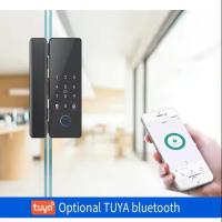 China Glomarket Tuya Smart Glass Door Lock Biometric Fingerprint BLE Smart Eletronic Lock For Office Glass door for sale