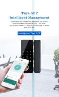 China Glomarket Tuya Smart Glass Door Lock Biometric Fingerprint BLE Smart Eletronic Lock For Office Glass door for sale