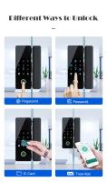 China Glomarket Tuya Smart Glass Door Lock Biometric Fingerprint BLE Smart Eletronic Lock For Office Glass door for sale