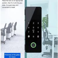 China Glomarket Tuya Smart Glass Door Lock Biometric Fingerprint BLE Smart Eletronic Lock For Office Glass door for sale