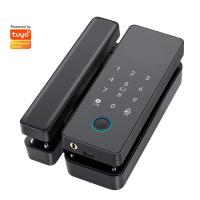 China Glomarket Tuya Smart Glass Door Lock Biometric Fingerprint BLE Smart Eletronic Lock For Office Glass door for sale