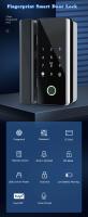 China Glomarket Tuya Smart Glass Door Lock Biometric Fingerprint BLE Smart Eletronic Lock For Office Glass door for sale