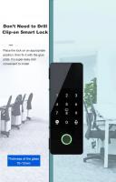 China Glomarket Tuya Smart Glass Door Lock Biometric Fingerprint BLE Smart Eletronic Lock For Office Glass door for sale