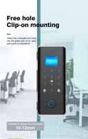 China Glomarket Smart Glass Door Lock Wifi Remote Control Tuya app Office Lock Card Digital Biometric Fingerprint Door Lock for sale