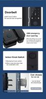 China Glomarket Smart Glass Door Lock Wifi Remote Control Tuya app Office Lock Card Digital Biometric Fingerprint Door Lock for sale