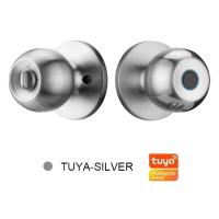 China Glomarket Wholesale Intelligent Round Ball Knob Lock Keyless Smart Door Handle Lock Tuya App Control Smart Fingerprint Door Lock for sale