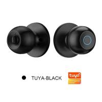 China Glomarket Wholesale Intelligent Round Ball Knob Lock Keyless Smart Door Handle Lock Tuya App Control Smart Fingerprint Door Lock for sale