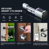 China Glomarket Home Smart Door Lock Ttlock Smart Fingerprint Card Key Unlock Adjustable Cylinder Euro Smart Lock Tuya App Door Lock for sale