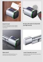 China Glomarket Home Smart Door Lock Ttlock Smart Fingerprint Card Key Unlock Adjustable Cylinder Euro Smart Lock Tuya App Door Lock for sale