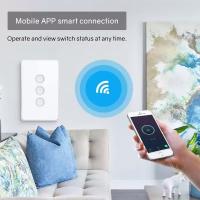 China Glomarket Tuya Zigbee/wifi EU Tempered Glass Concave Button Touch Light Switch 1/2/3/4 Gang Wifi Wall Switch Work With Google Alexa for sale