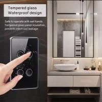 China Glomarket Tuya Zigbee/wifi EU Tempered Glass Concave Button Touch Light Switch 1/2/3/4 Gang Wifi Wall Switch Work With Google Alexa for sale