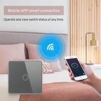 China Glomarket Smart EU/UK 1-4Gang Wall Switch WIFI/Zigbee Glass Panel Light Switch Tuya Smart Switch With Google Alexa for sale
