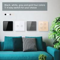 China Glomarket Smart EU/UK 1-4Gang Wall Switch WIFI/Zigbee Glass Panel Light Switch Tuya Smart Switch With Google Alexa for sale
