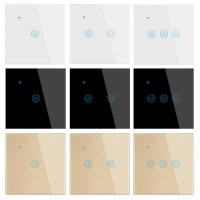 China Glomarket EU 1/2/3/4 Gang Tuya Smart Switch Light Alexa Voice Control Touch Glass Wall Wireless WiFi Electrical Switch for sale