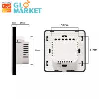 China Glomarket Tuya Smart Glass Touch Button Wifi Smart Boiler Switch Alexa Voice Control EU Standard Water Heater Switch for sale