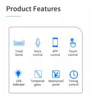 China Smart Curtain Switch WiFi/Zigbee Voice Control Google Assistant Smart EU Standard Touch Screen Switch APP Garage Door Switch for sale