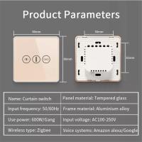 China Smart Curtain Switch WiFi/Zigbee Voice Control Google Assistant Smart EU Standard Touch Screen Switch APP Garage Door Switch for sale