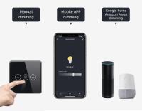 China Glomarket Tuya Wifi Smart Switch Wireless Glass Crystal Panel Touch Wall Smart Switch Dimmer Wi-fi Light For Smart Home for sale