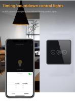 China Glomarket Tuya Wifi Smart Switch Wireless Glass Crystal Panel Touch Wall Smart Switch Dimmer Wi-fi Light For Smart Home for sale