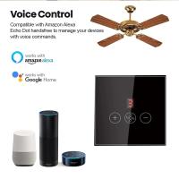 China Glomarket Tuya Smart Wifi Ceiling Fan Switch Eu Standard Glass Touch Wall App Remote Control Electrical Fan Speed Switch for sale