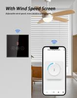 China Glomarket Tuya Smart Wifi Ceiling Fan Switch Eu Standard Glass Touch Wall App Remote Control Electrical Fan Speed Switch for sale