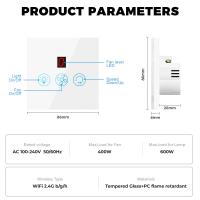China Glomarket Tuya Wifi Fan Light Switch Touch 3 In 1 Switch 5 Speed Adjustment Ceiling Fan Switch For Alexa Google Home for sale