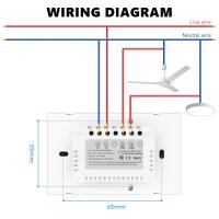 China Glomarket Tuya Wifi Fan Light Switch Touch 3 In 1 Switch 5 Speed Adjustment Ceiling Fan Switch For Alexa Google Home for sale