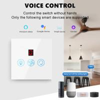 China Glomarket Tuya Wifi Fan Light Switch Touch 3 In 1 Switch 5 Speed Adjustment Ceiling Fan Switch For Alexa Google Home for sale