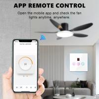 China Glomarket Tuya Wifi Fan Light Switch Touch 3 In 1 Switch 5 Speed Adjustment Ceiling Fan Switch For Alexa Google Home for sale