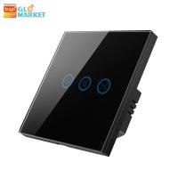 China Glomarket Tuya WiFi Smart Touch Screen Curtain Switch Rolling Shutter Door Switch Electric Curtain Panel APP Remote Control for sale