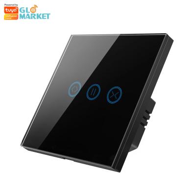 China Glomarket Tuya WiFi Smart Touch Screen Curtain Switch Rolling Shutter Door Switch Electric Curtain Panel APP Remote Control for sale