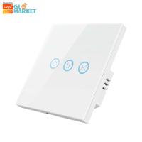 China Glomarket Tuya WiFi Smart Touch Screen Curtain Switch Rolling Shutter Door Switch Electric Curtain Panel APP Remote Control for sale