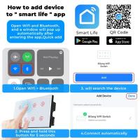 China Glomarket Smart Home 8 Gang Wall Switch US Standard Tuya Voice APP Remote Control Wireless Wall Touch Light Switch for sale