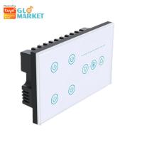 China Glomarket Tuya Smart Wall Touch Switch Glass Panel Electrical Light And Fan Switch Smart Life Alexa Voice Control for sale