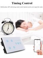 China Glomarket Tuya Smart Wall Touch Switch Glass Panel Electrical Light And Fan Switch Smart Life Alexa Voice Control for sale