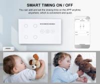 China Glomarket Tuya Smart Wall Touch Switch Glass Panel Electrical Light And Fan Switch Smart Life Alexa Voice Control for sale