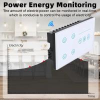 China Glomarket Tuya Smart Wall Touch Switch Glass Panel Electrical Light And Fan Switch Smart Life Alexa Voice Control for sale