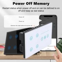China Glomarket Tuya Smart Wall Touch Switch Glass Panel Electrical Light And Fan Switch Smart Life Alexa Voice Control for sale